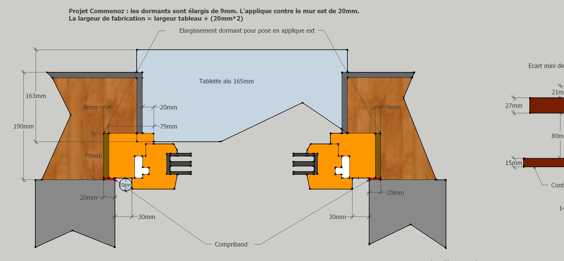 Schéma vertical pose en applique ext | CEDER